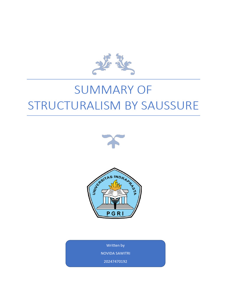 Summary of Structuralism by Saussure | PDF | Social Science | Language ...