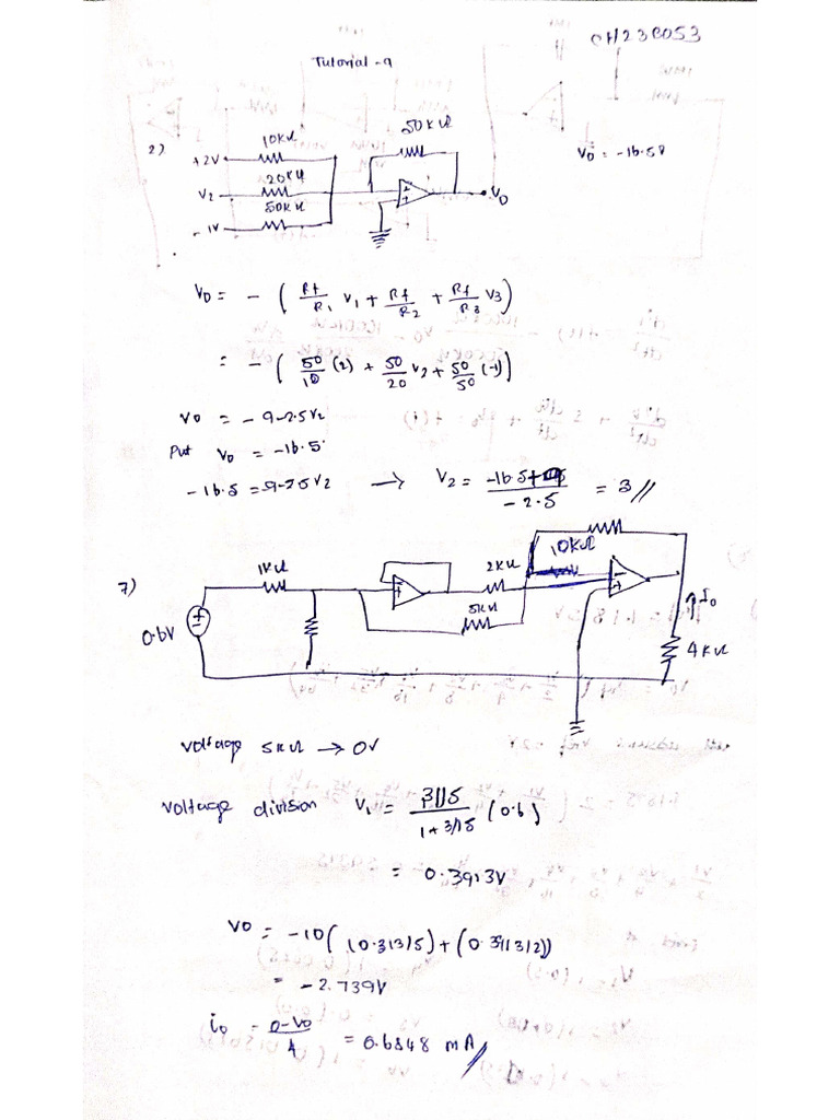 EE - Tutorial - 9 | PDF