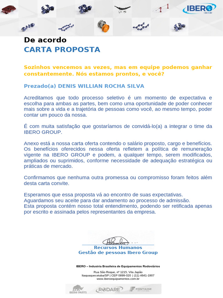 Proposta de Trabalho Ibero Group | PDF | Gestão de recursos humanos ...
