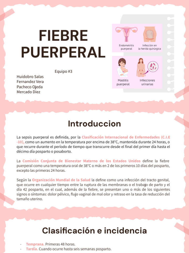 Fiebre Puerperal: Causas y Tratamiento | PDF | Periodo posparto | Parto