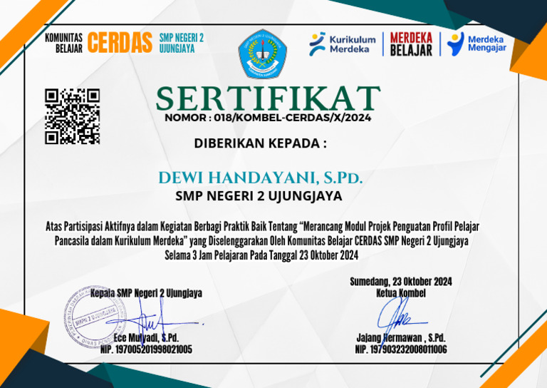 SERTIFIKAT BERBAGI PRAKTIK BAIK-DEWI HANDAYANI, S.Pd. | PDF