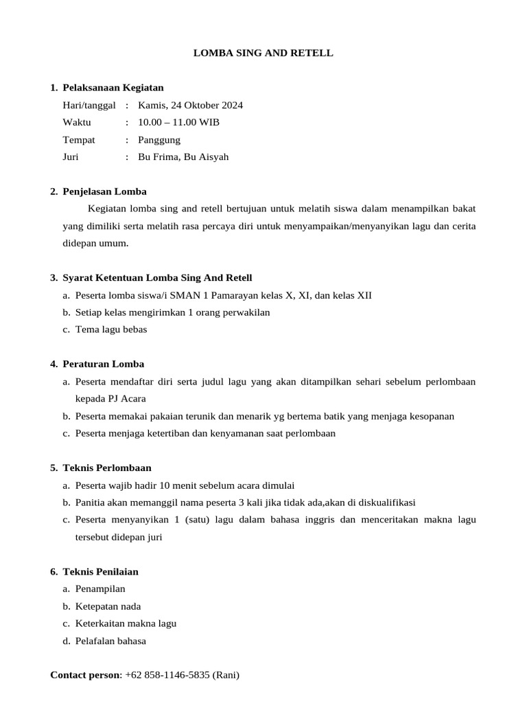 Juklak Juknis Hari Batik Bulba 2024 | PDF