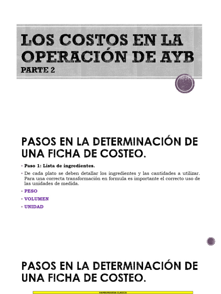 AYB Clase 4. LOS COSTOS EN AYB Parte 2 | PDF | Business | Alimentos
