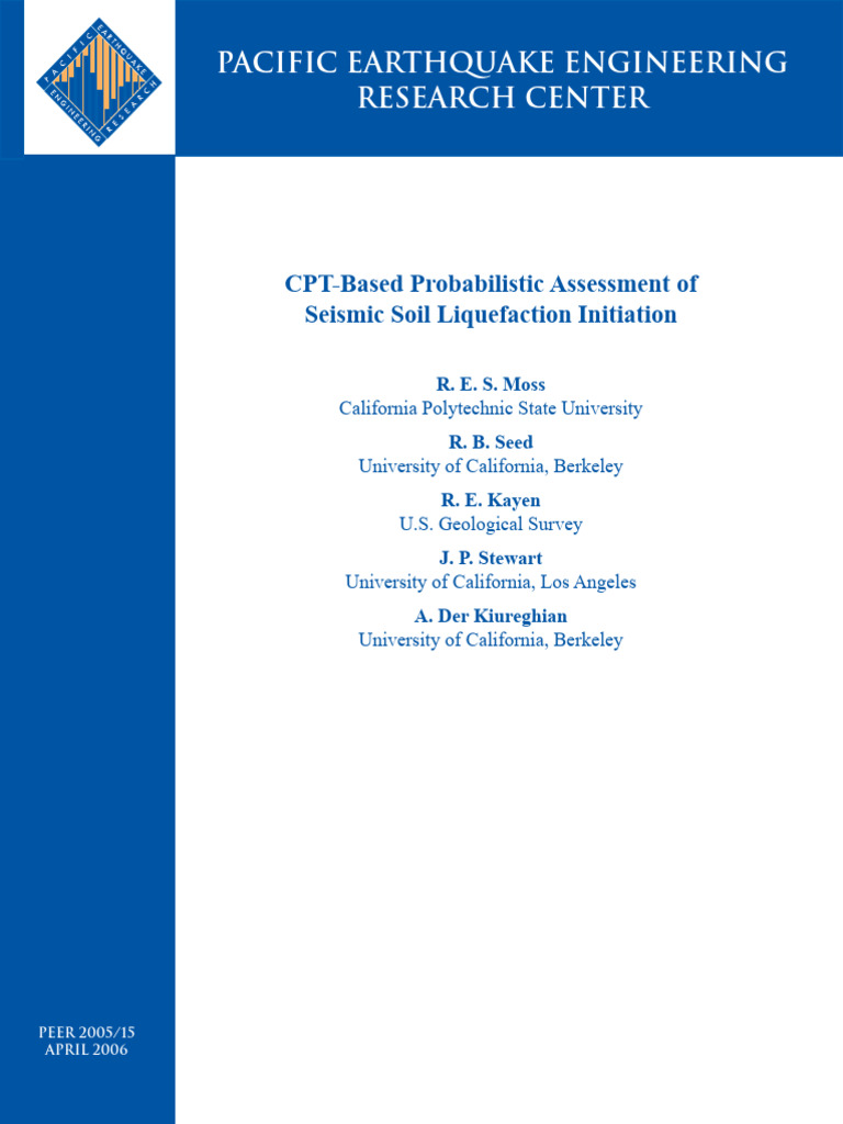 CPT-Based Probabilistic Assessment of Seismic Soil | PDF | Earthquake Engineering | Earthquakes