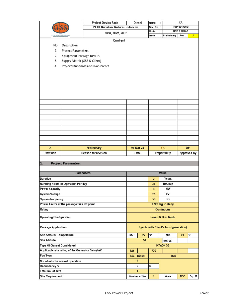 PDP - PLTD Nunukan 3MW 20kV 50Hz Diesel - Rev A | PDF | Electrical Grid ...