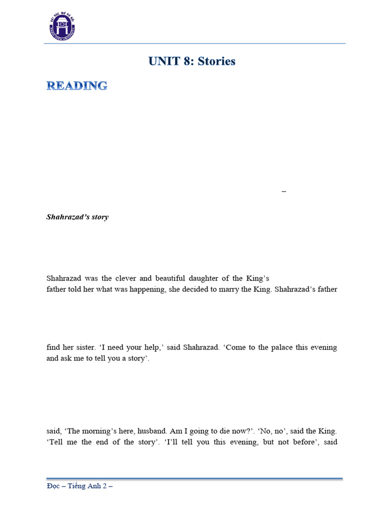 UNIT 8 Stories - Reading | PDF | One Thousand And One Nights
