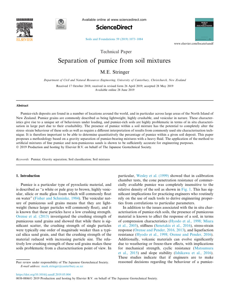 Pumice Separation Methodology for Soils | PDF | Porosity