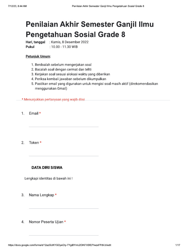 Soal PAS IPS Grade 8 Ganjil | PDF