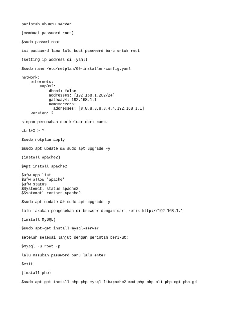 Perintah Ubuntu Server | PDF