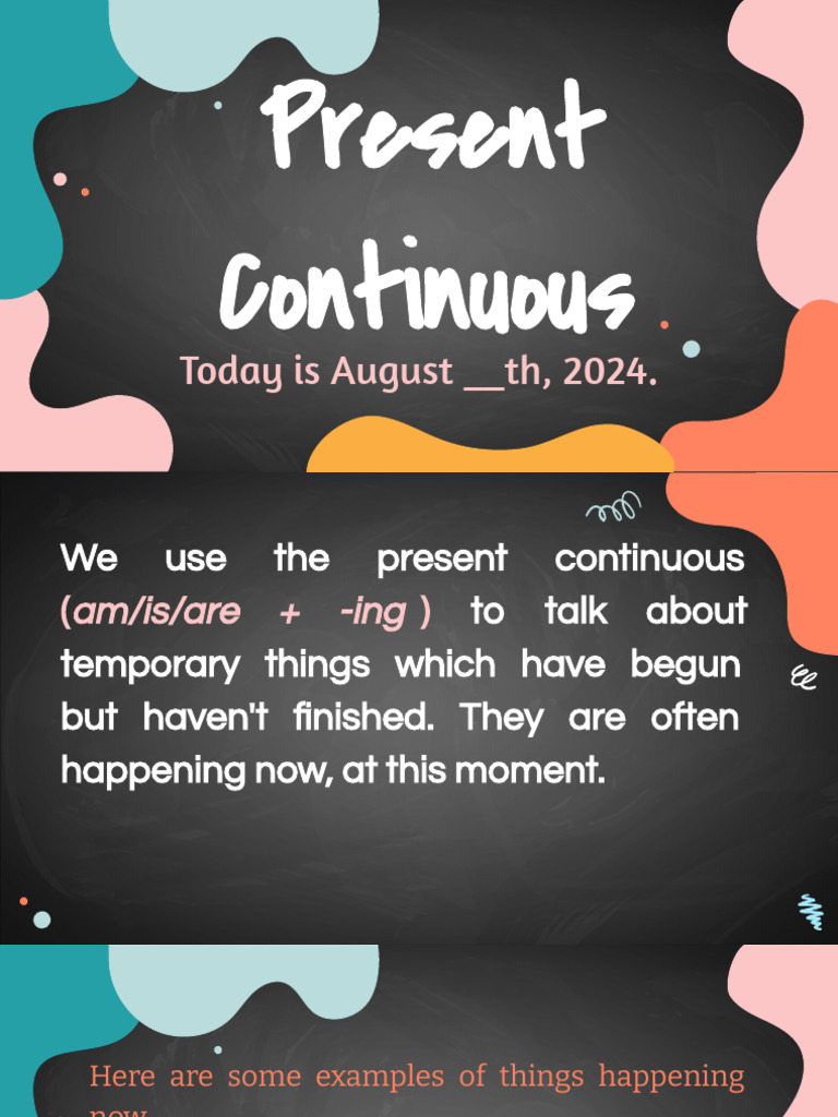Present Continuous -1. | PDF