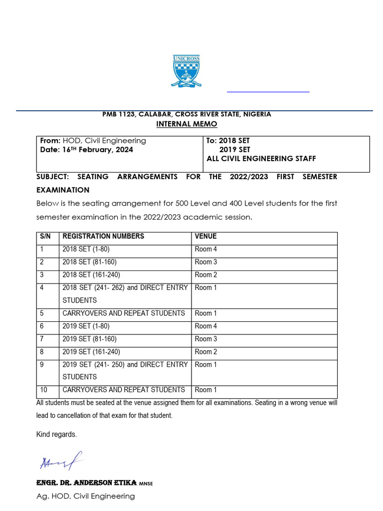 EXAM SEATING ORDER- YR 5-YR4 | PDF