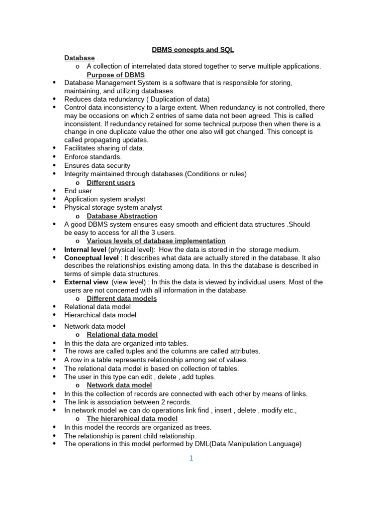 All in One Mysql Notes | PDF | Relational Model | Databases