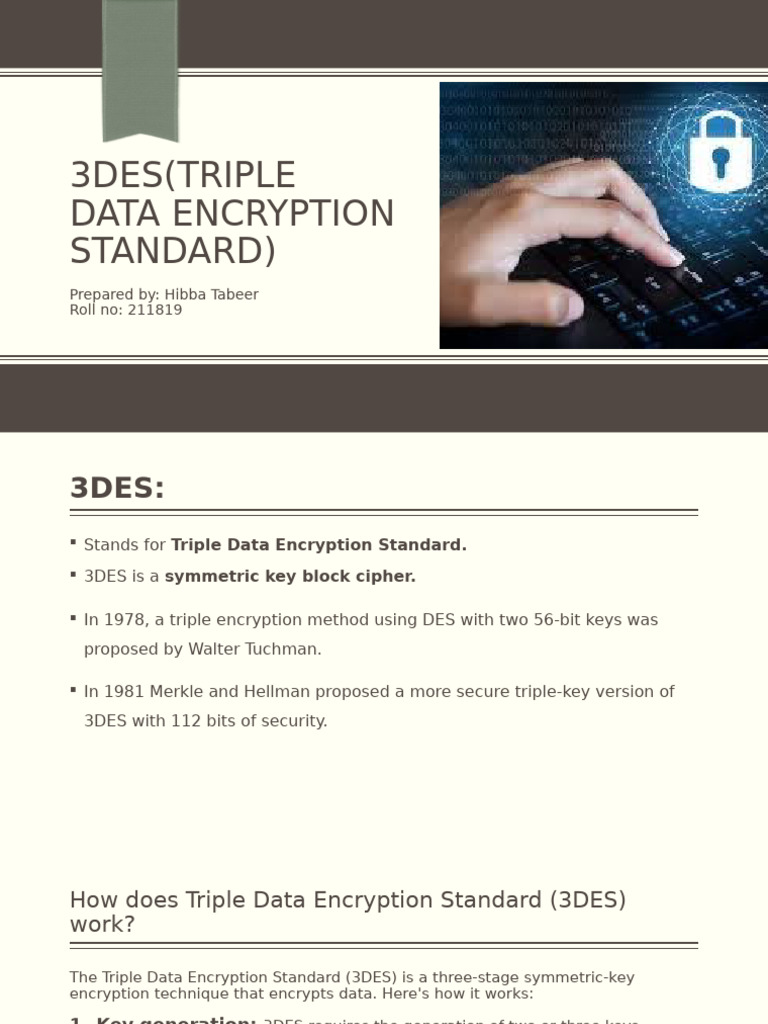 3DES | PDF | Encryption | Key (Cryptography)