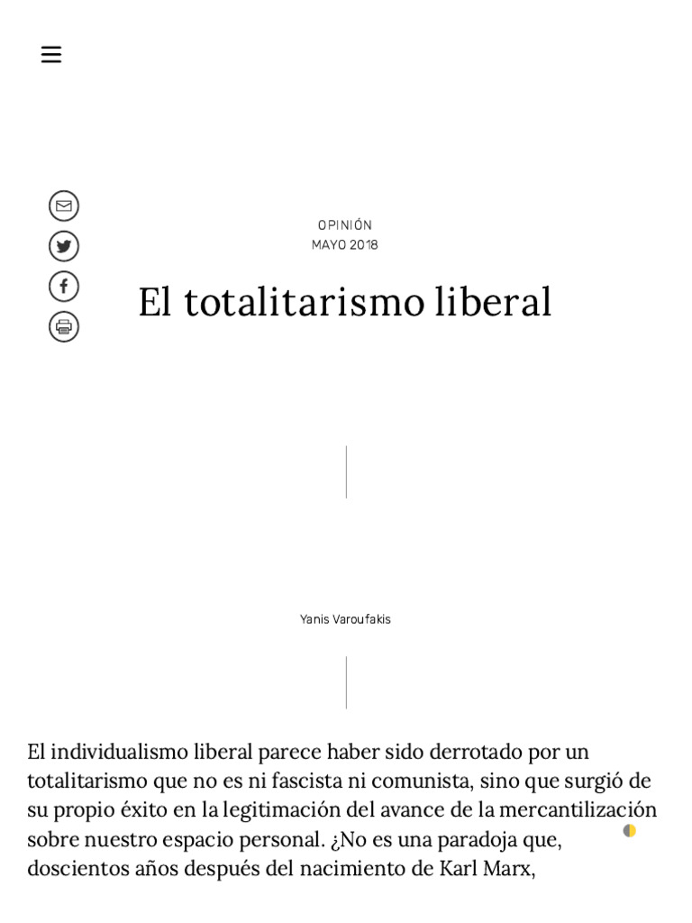 Liberalismo y Totalitarismo Moderno | PDF | Liberalismo | Individualismo
