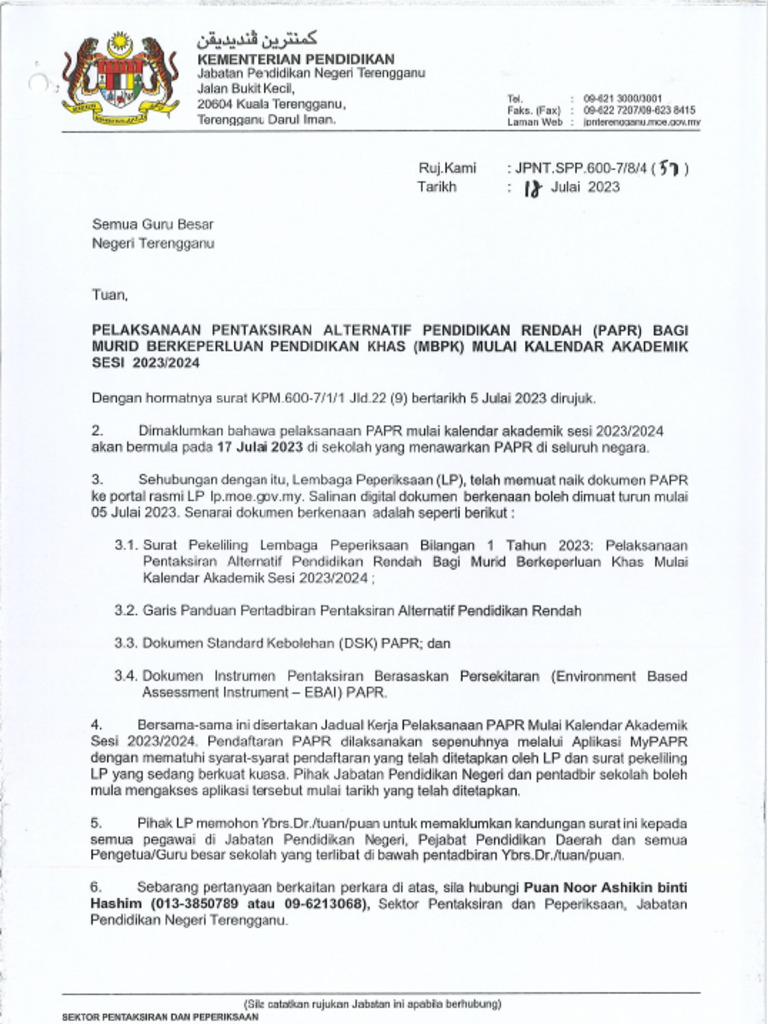 PELAKSANAAN PAPR BAGI MURID BERKEPERLUAN KHAS | PDF