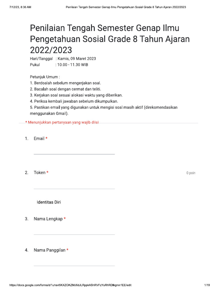 Soal PTS IPS Grade 8 Genap | PDF