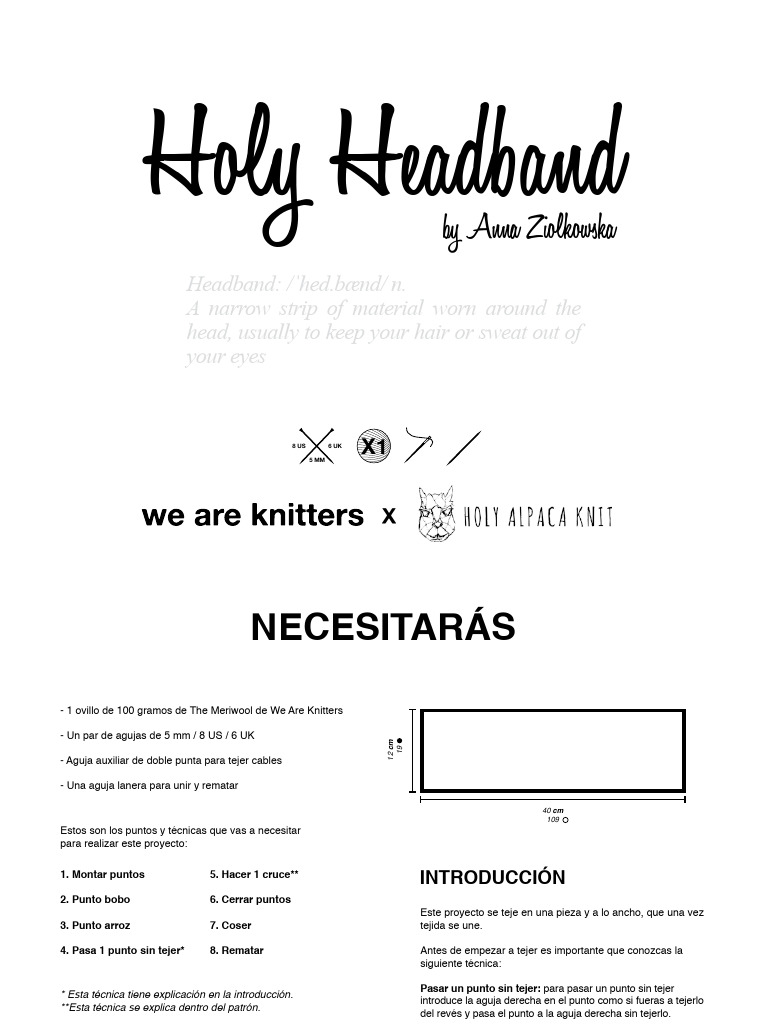 Free - Pattern - Holyheadband Wak | PDF | Hogar, jardinería y bricolaje