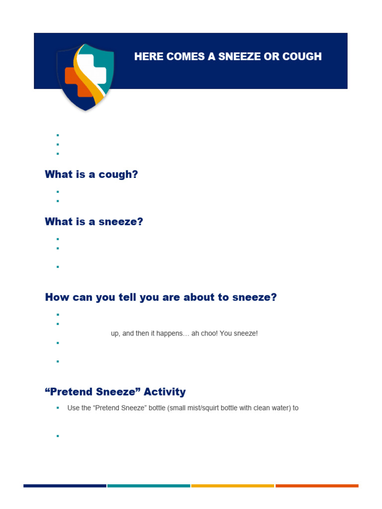 Lesson Plan For Cough Sneeze Etiquette | PDF | Cough