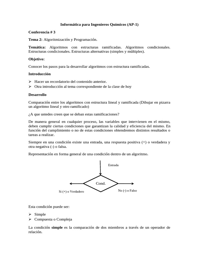 Conferencia 3 (Algoritmos Con Alternativas) | PDF | Algoritmos | Programación de computadoras