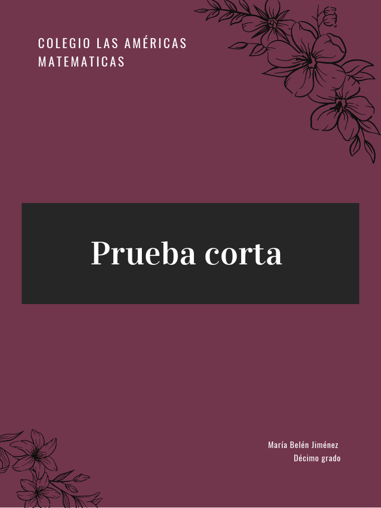 Prueba Corta | PDF