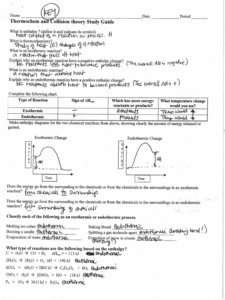 Thermo Study Guide Key | PDF