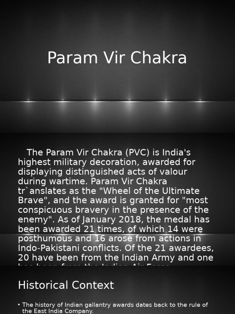 Param Vir Chakra {ppt} | PDF | Orders, Decorations, And Medals | Courage