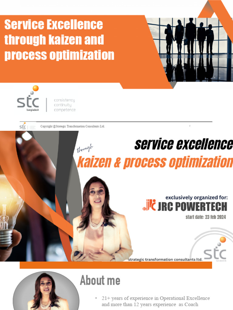 Service Excellence Through Kaizen and Process Optimization | PDF | Lean Manufacturing | Business