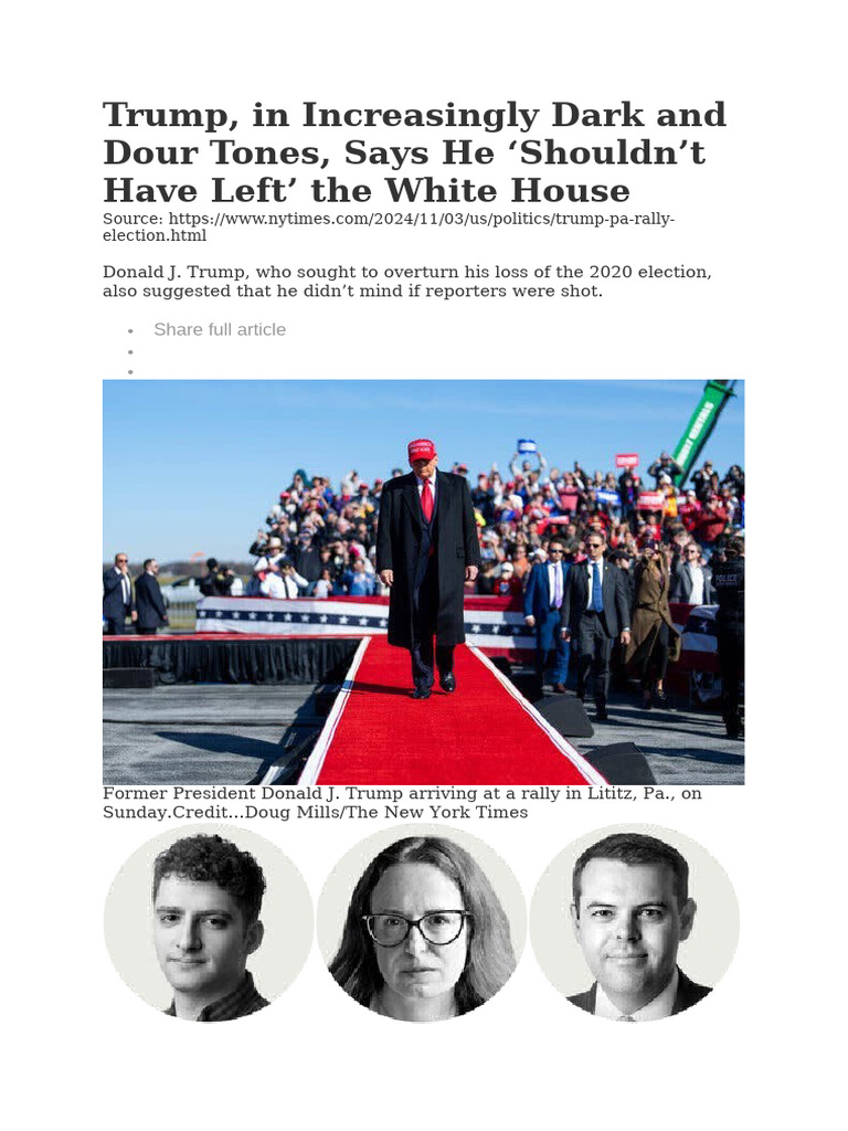 Trump Reflects on Leaving Office | PDF | Donald Trump | American Government