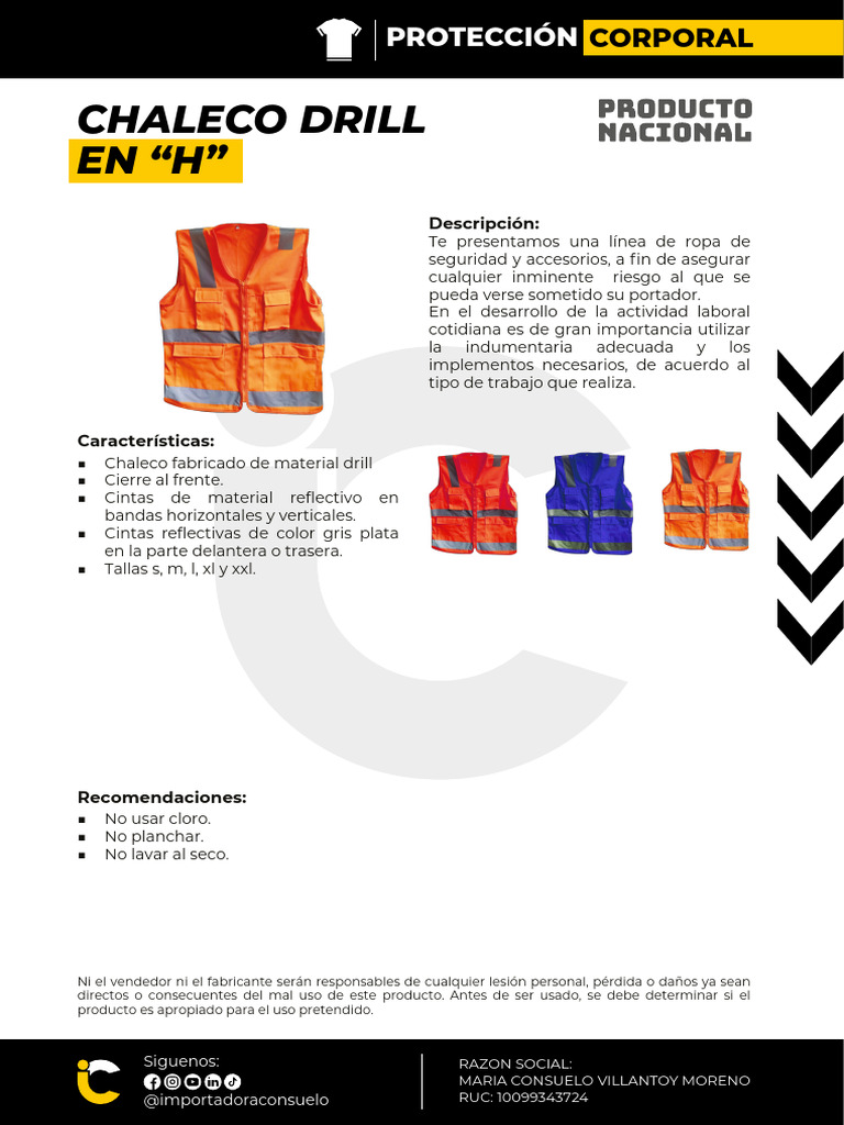 FT - Chaleco DRILL EN H NACIONAL | PDF
