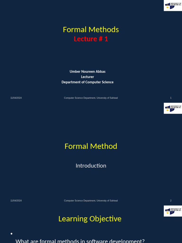 lecture 1 | PDF | Software Development Process | Computer Science