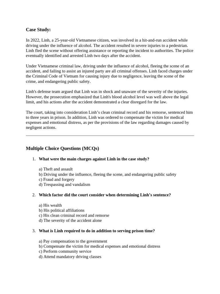 Case Study - Criminal | PDF | Driving Under The Influence | Crimes