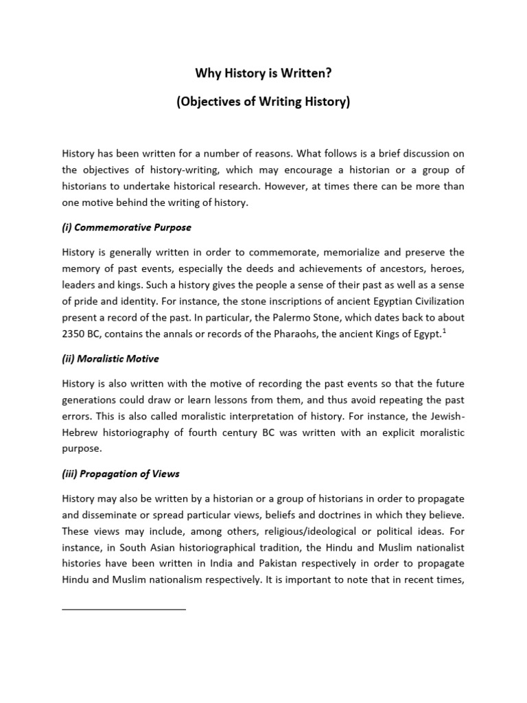 3 Handout Why History Is Written | PDF | Historian | Historiography