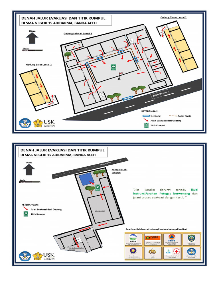 Denah Evakuasi Sekolah SMA N 15 Adidharma | PDF