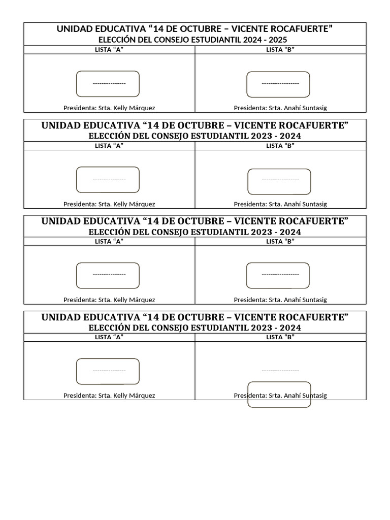 Papeleta de Votación | PDF