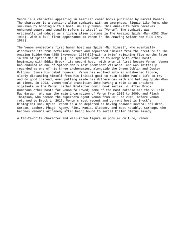 Venom Pictures967904883 | PDF | Classics | General Fiction