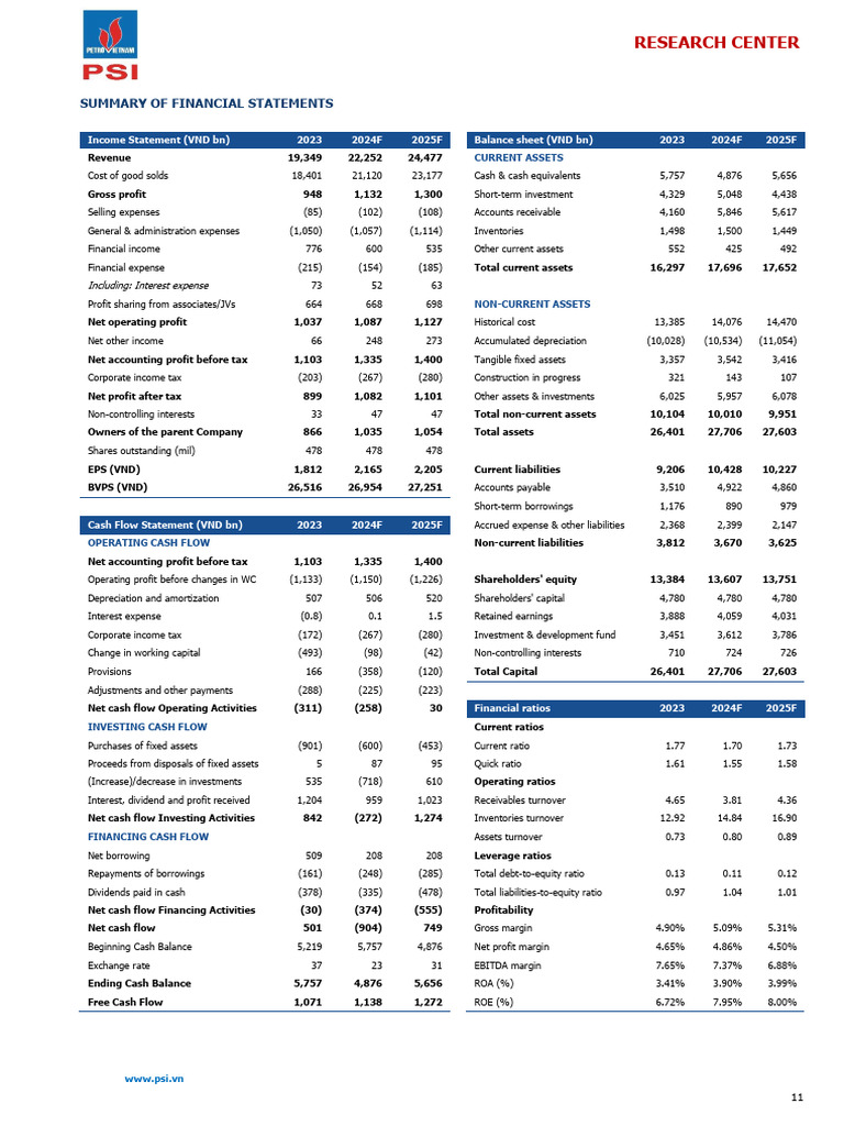 SUMMARY OF FINANCIAL STATEMENTS | PDF | Expense | Investing