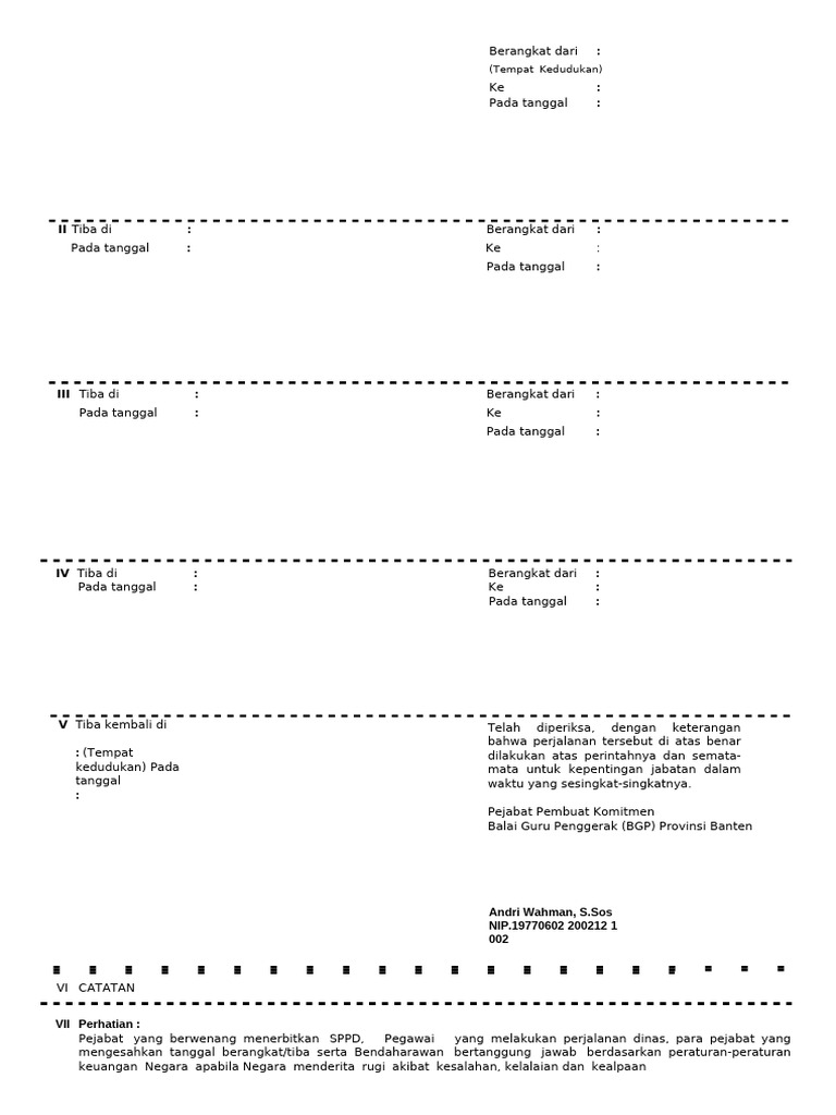 SPPD BGP Provinsi Banten | PDF