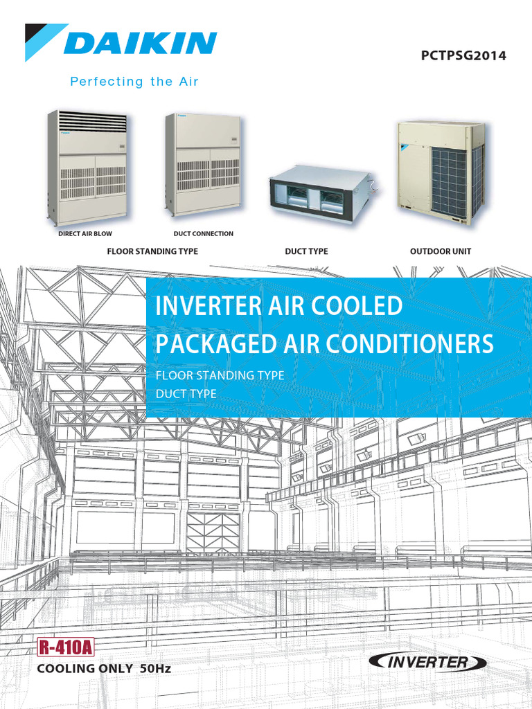 Inverter Air Cooled Packaged Air Conditioner Catalogue | PDF | Air Conditioning | Duct (Flow)