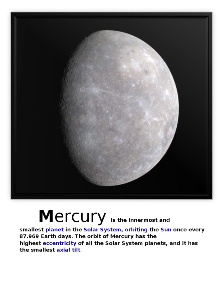 Mercury: Smallest Planet Overview | PDF