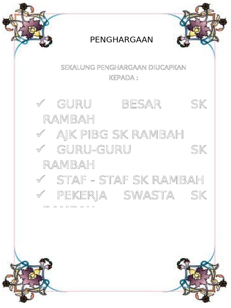 Buku Program Jamuan Guru | PDF