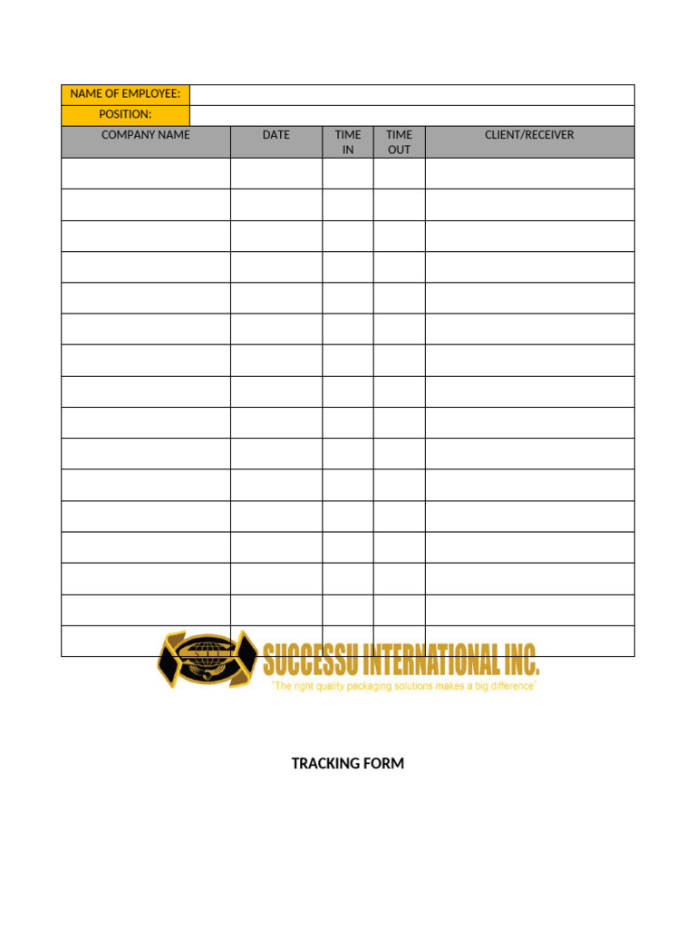 Driver Tracking Form | PDF