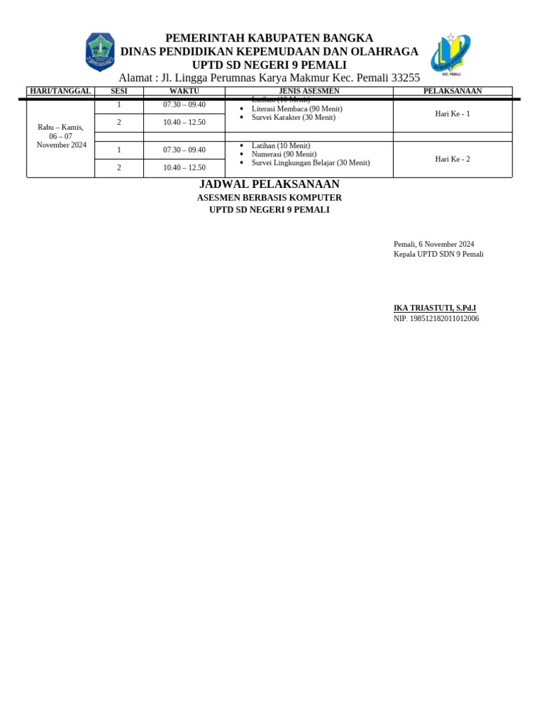 Jadwal Anbk 2024 | PDF