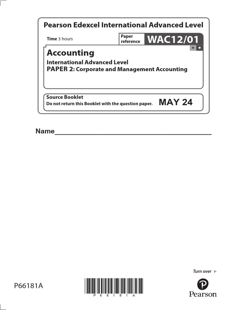 CL 12 Mock 1 Source Booklet | PDF | Fixed Asset | Book Value