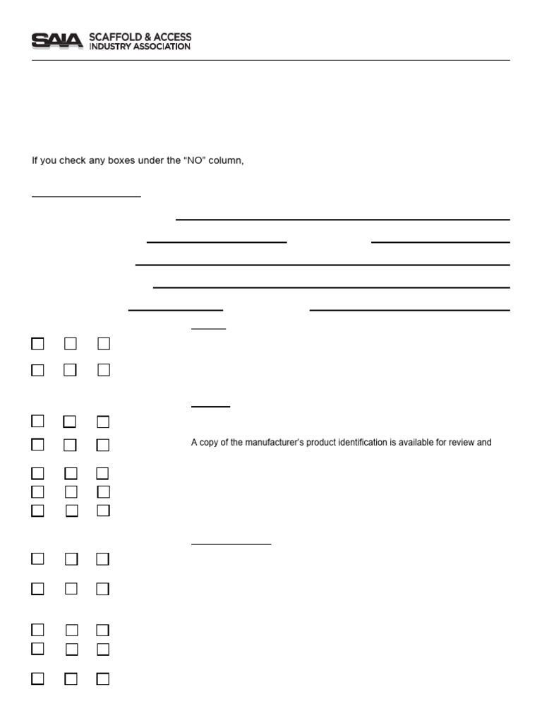 Shoring Safety Inspection Checklist | PDF | Lumber | Beam (Structure)