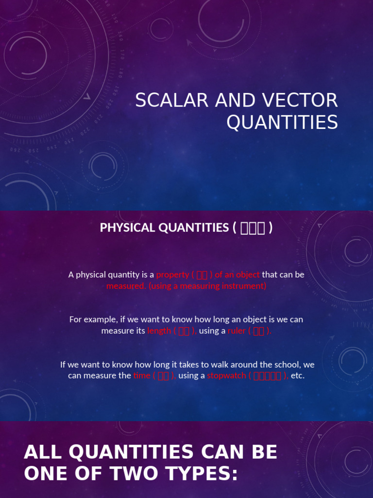 Scalar and Vector Quantities - Student | PDF | Geometry | Mathematical Concepts
