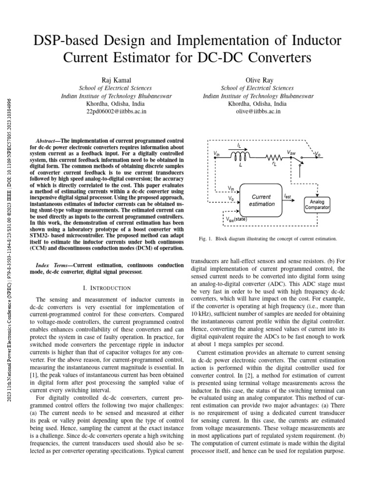 DSP-based Design and Implementation of Inductor Current Estimator For ... DSP-based Design and Implementation of Inductor Current Estimator For ...