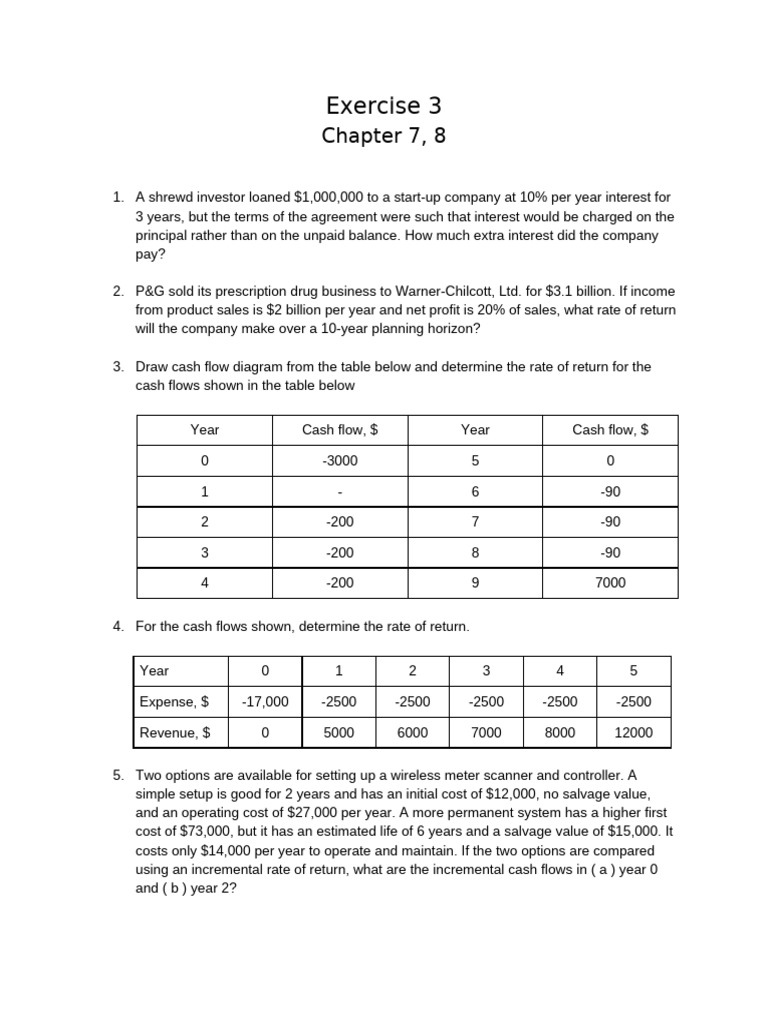 Exercise 3 | PDF | Interest | Present Value