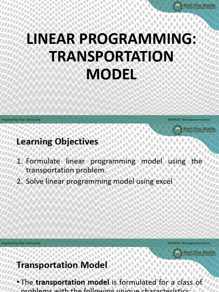 Linear Programming Transportation Model | PDF | Linear Programming | Wheat