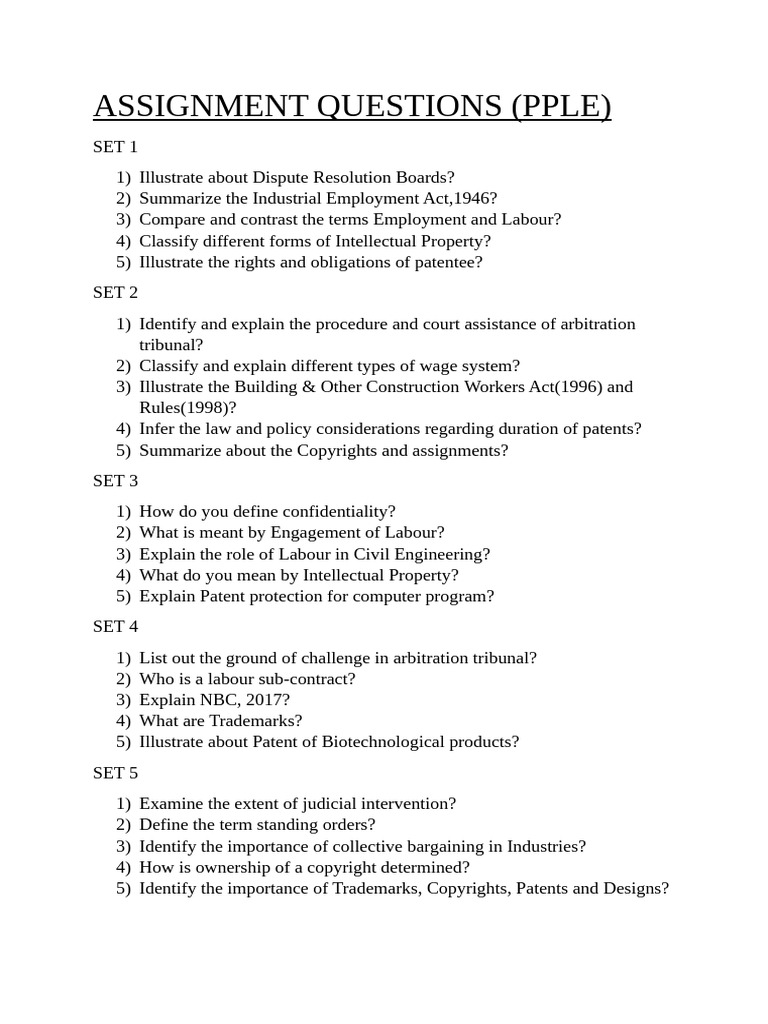 ASSIGNMENT QUESTIONS | PDF | Patent | Copyright Infringement