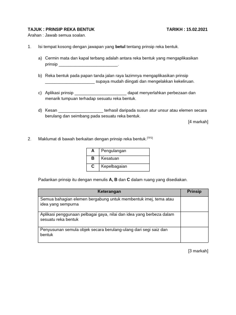 Prinsip Reka Bentuk | PDF